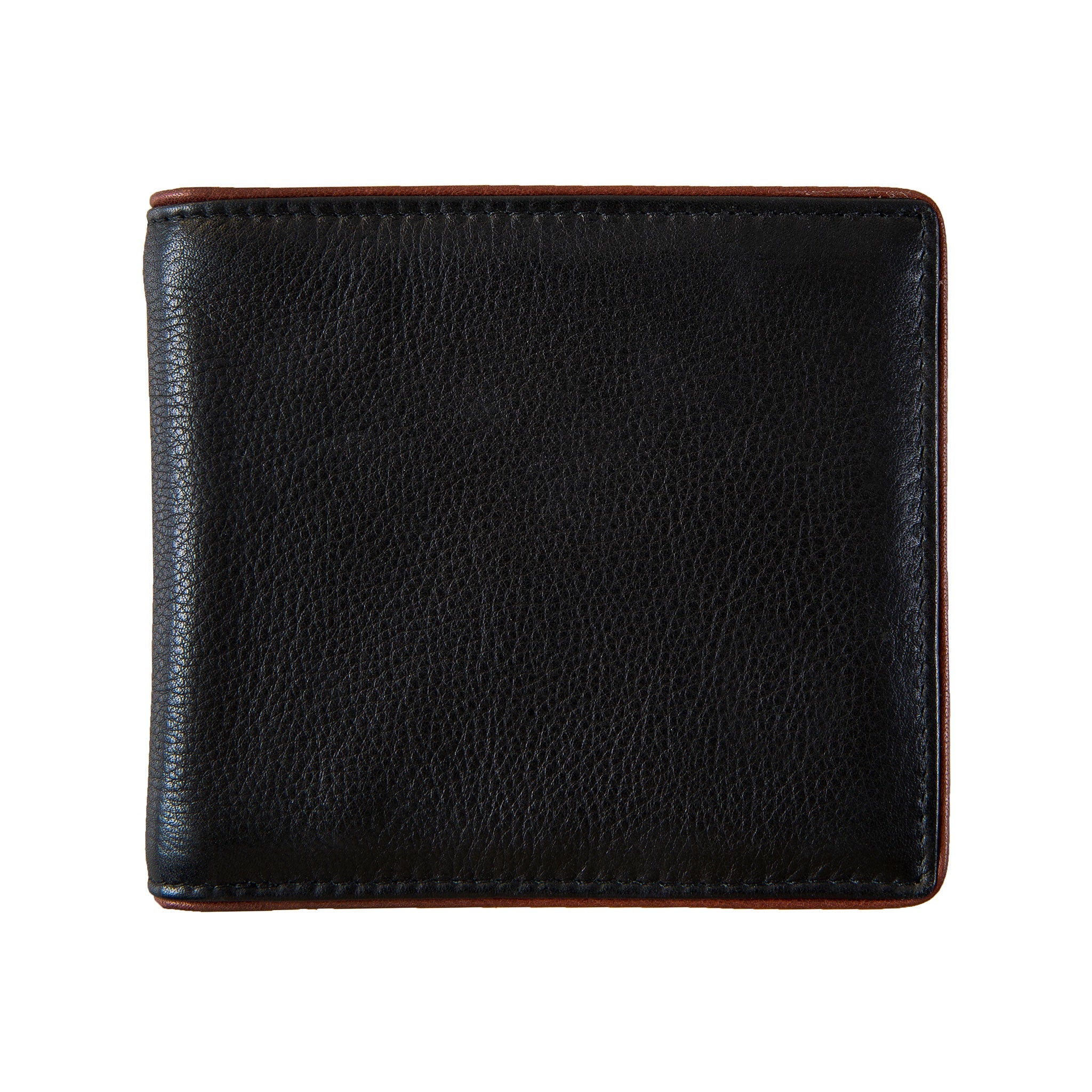 Men's Two-Colour Pebble Grain Leather Bifold Wallet with RFID Blocking ...